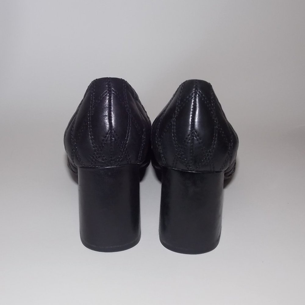 Dkny Elia Black Leather Quilted Block Heel Pumps - Wo… - Gem